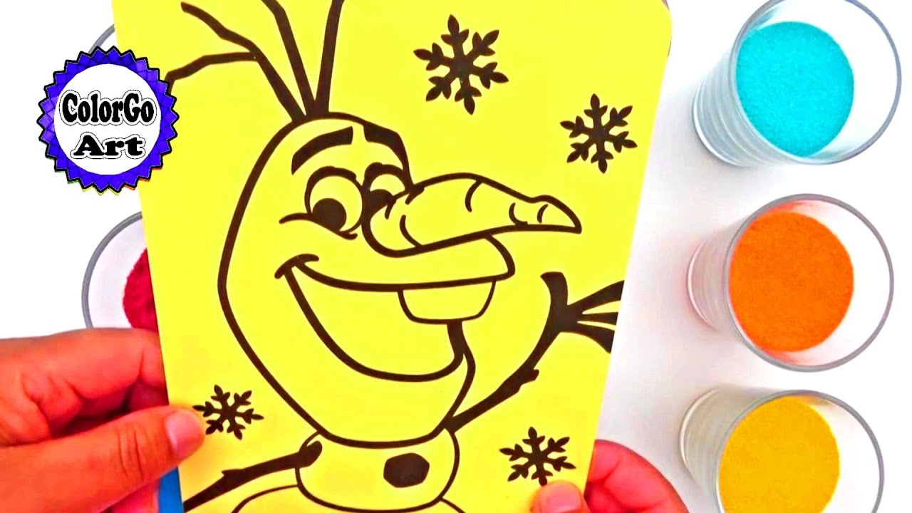 Magical Sand Painting: Coloring FROZEN Olaf | Fun for Kids & Toddlers ...