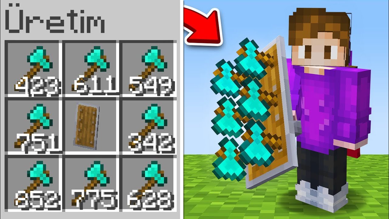 Minecraft ama ÖZEL KALKANLAR VAR! - YouTube