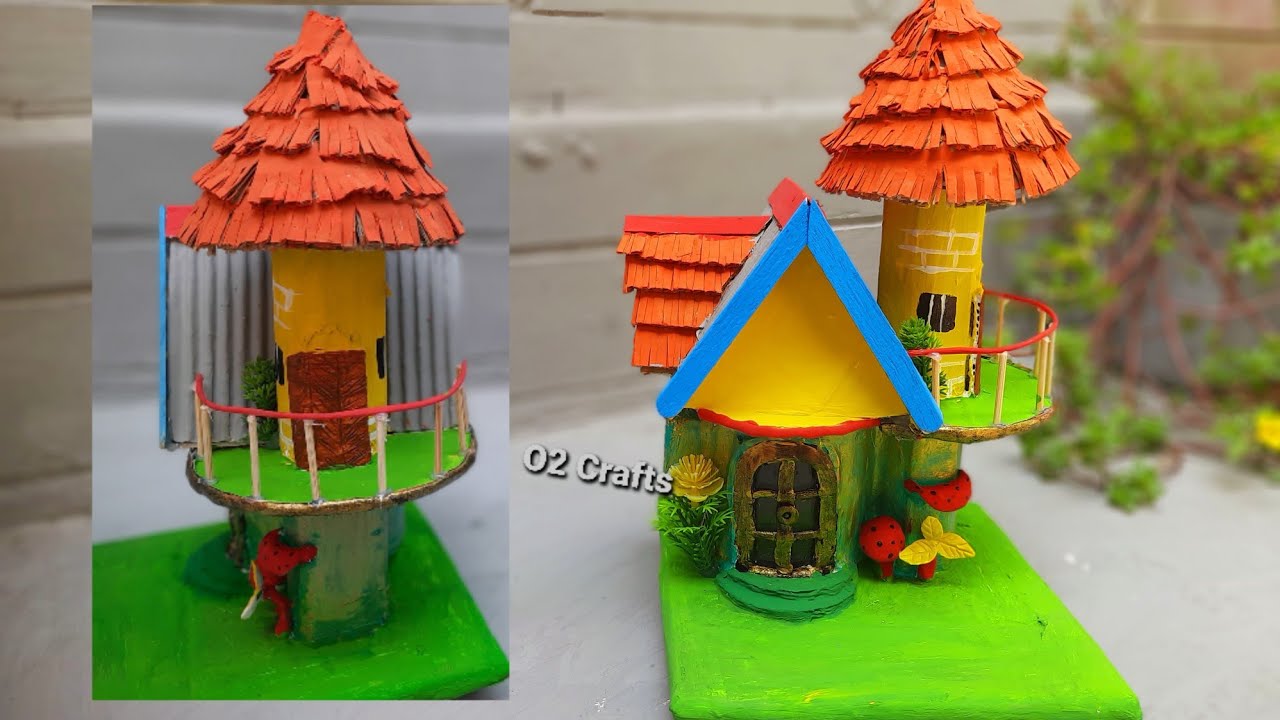 Wow!! Amazing house making idea at home using cardboard. |O2 Crafts ...