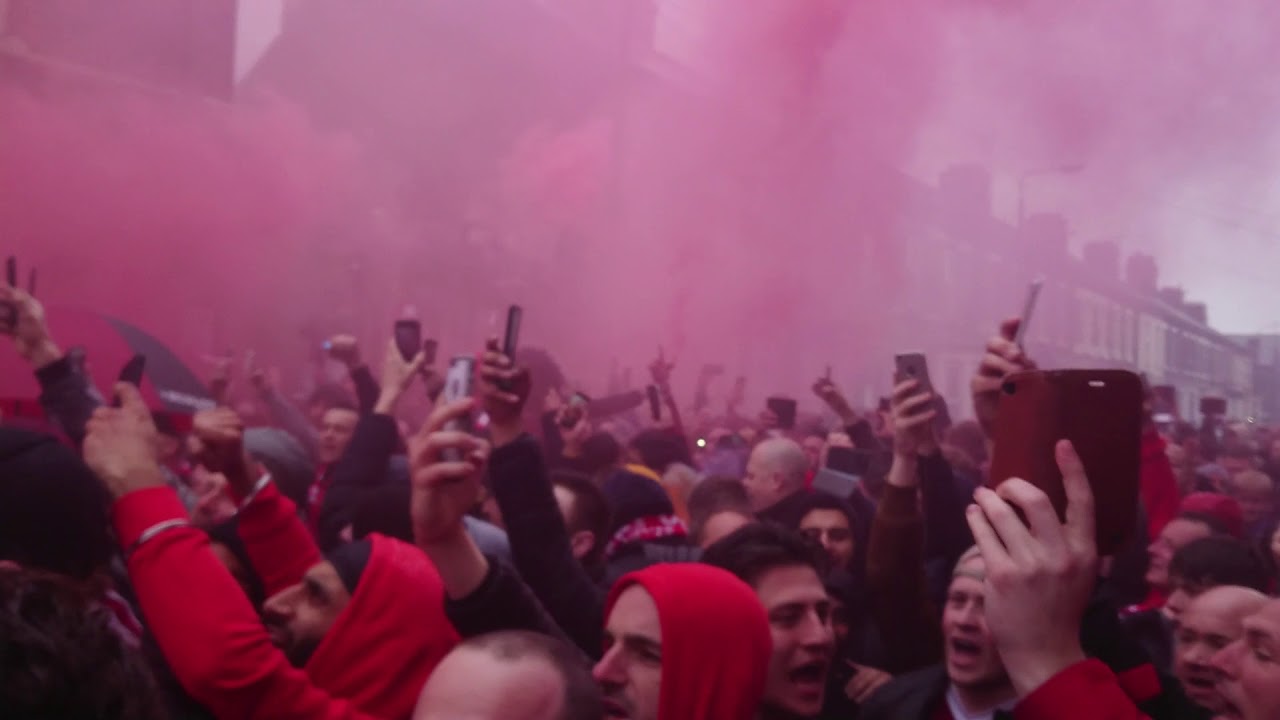 Liverpool fans party outside the Arkles Pub before Liverpool v Roma ...