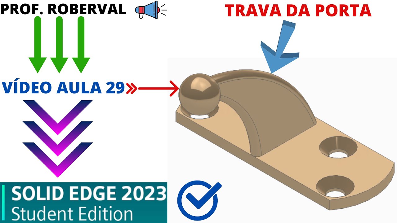 AULA 29 - Exercício 22_Modelagem da Trava da Porta no Solid Edge 2023 - YouTube