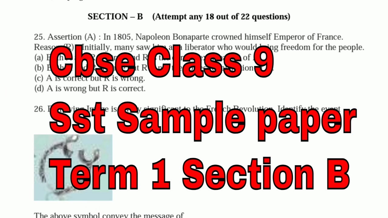 Cbse social science class 9 sample paper 2021 term 1 (Section B) - YouTube