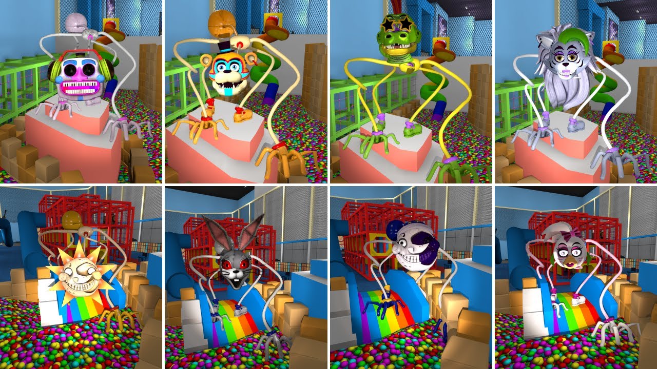 EXPLODE GLAMROCK FREDDY and AMONG US vs FNAF Roxanne Wolf Chica Vanny ...