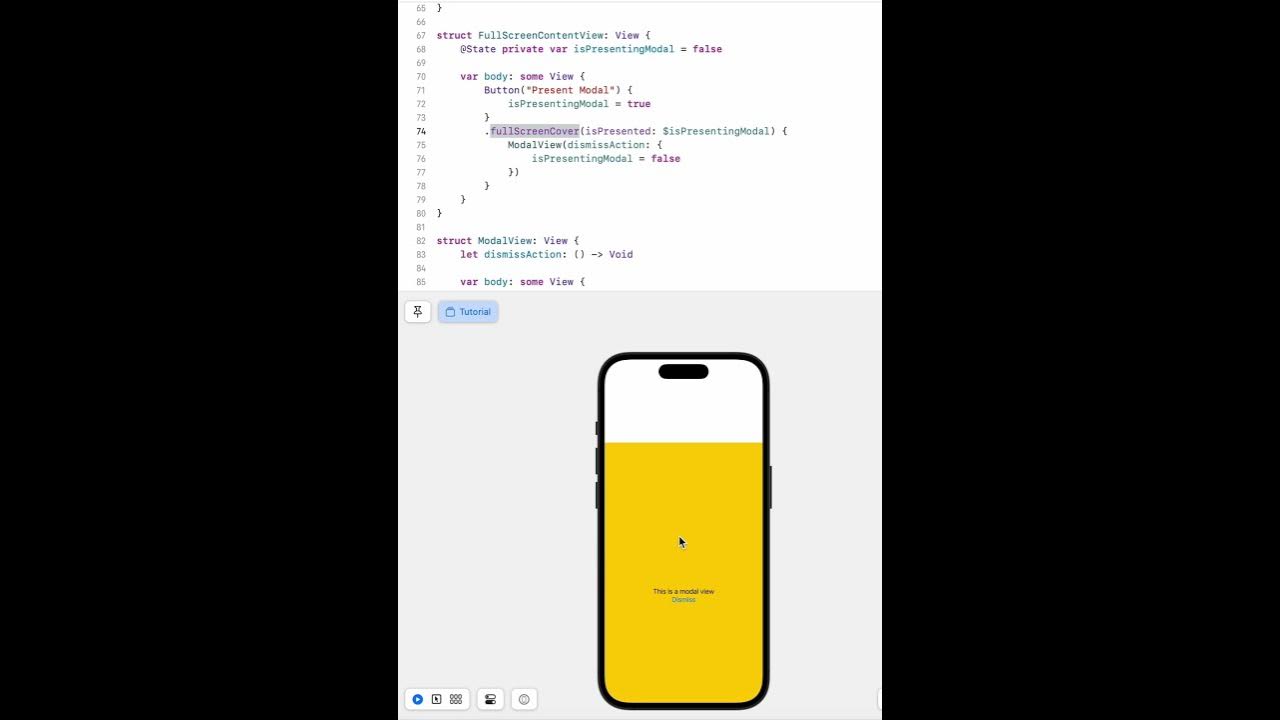 How to use the fullScreenCover modifier for presenting your view in fullscreen mode in SwiftUI ...