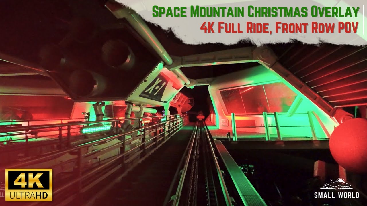 Space Mountain's "Holiday Run" Christmas Overlay Rocks | Full Ride ...