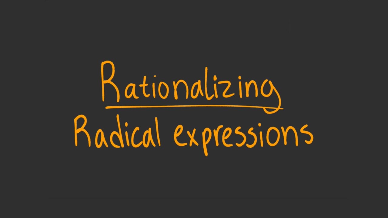 Rationalizing Radical Expressions in the Denominator - YouTube