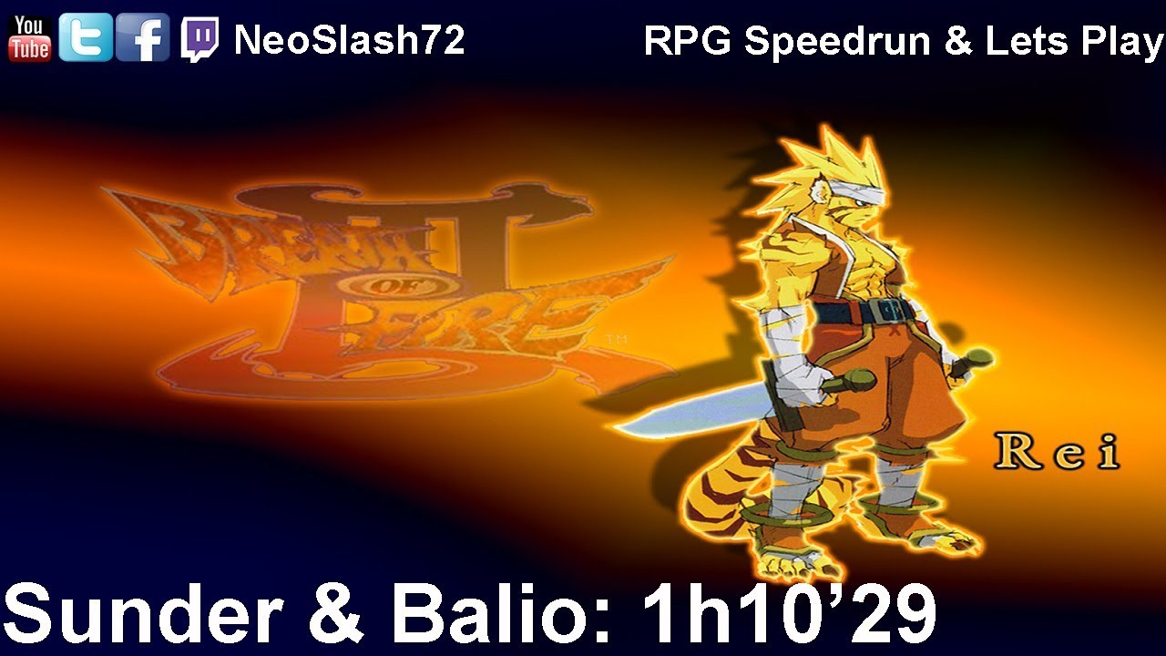Breath of Fire III (BoF3) - Speedrun 'sunder and balio' in 1h10'29 ...