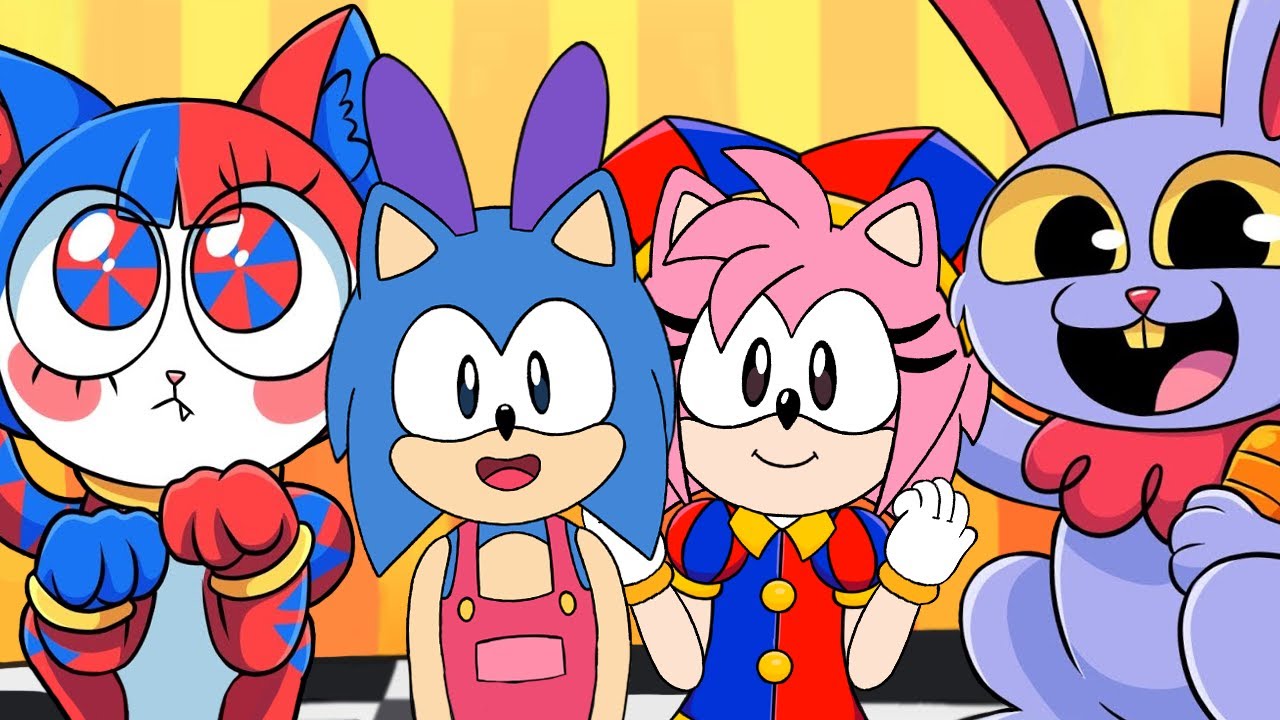 Sonic And Amy watch THE AMAZING DIGITAL CIRCUS, but PETS?! Animation ...