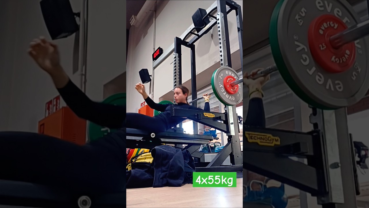First of 4x4 55kg Larsen Bench Press Medium Grip - YouTube