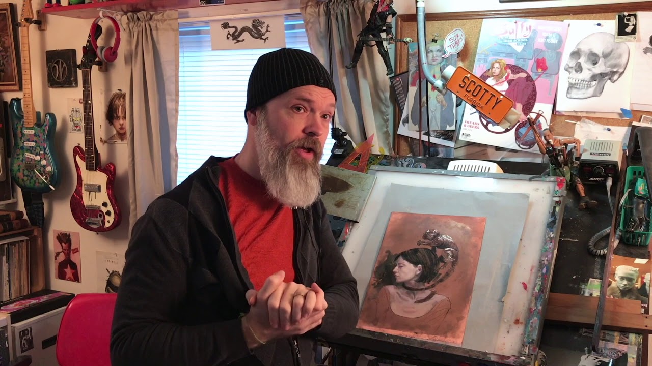 Scott M Fischer Painting on Copper - YouTube