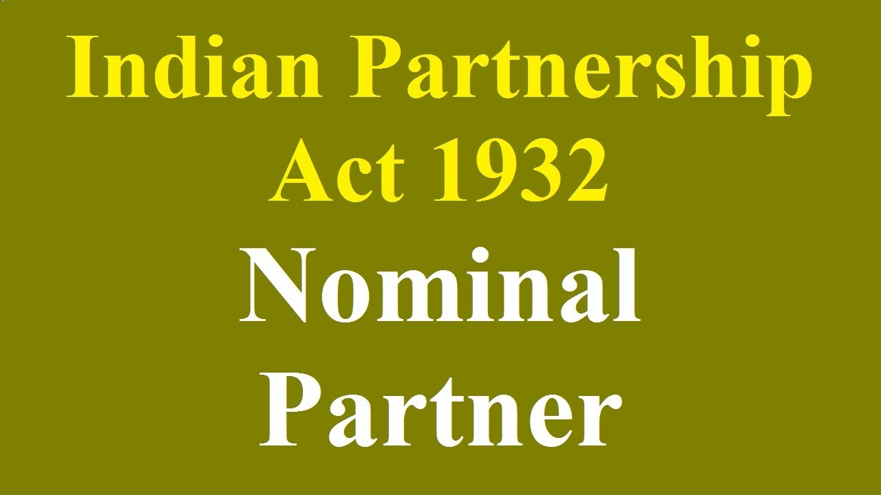 Nominal Partner| Sleeping Partner| Active Partner | Dormant Partner ...