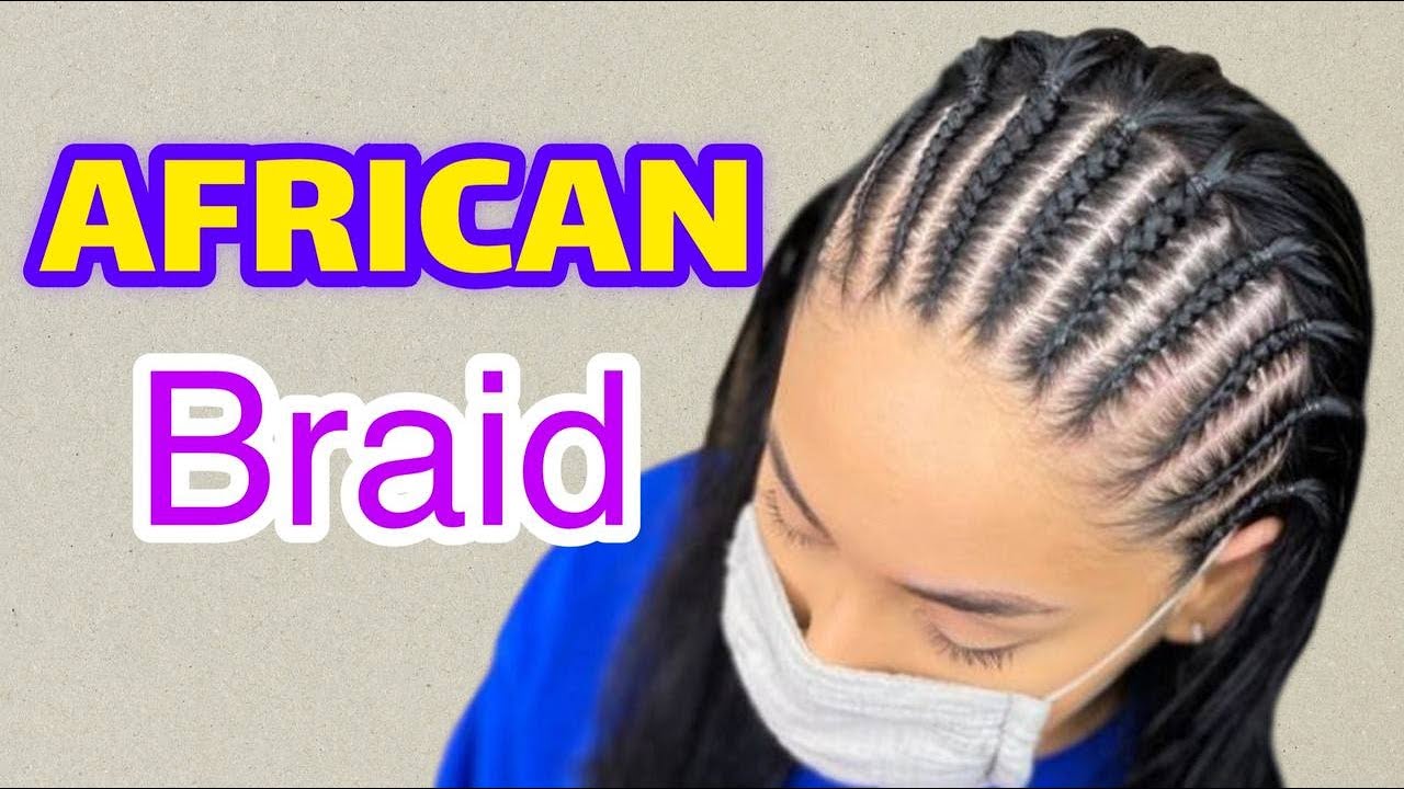 African braid _ African scalp braiding tutorial for beginners - YouTube