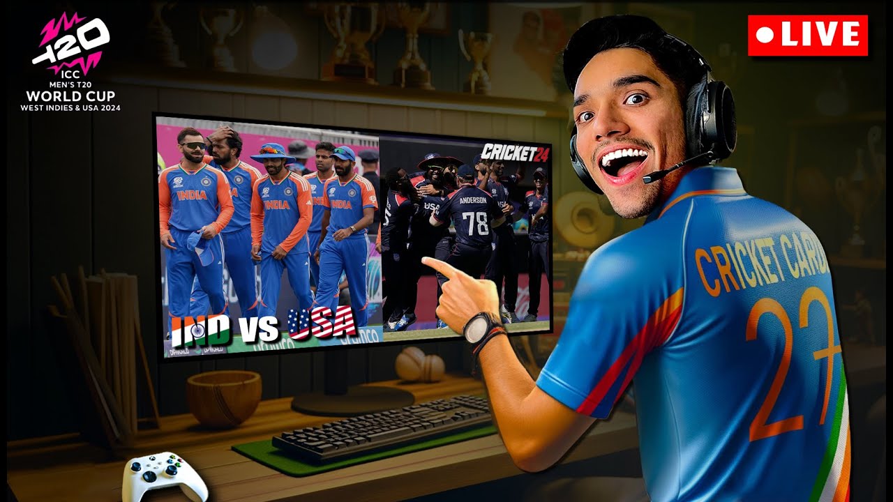 Will USA upset INDIA today?🏏 INDIA vs USA Cricket 24 LIVE😍| Chess later ...