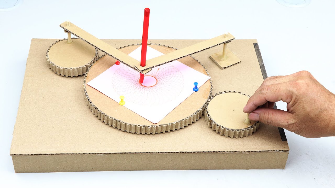 How To Make Geometric Drawing Machine From Cardboard - YouTube