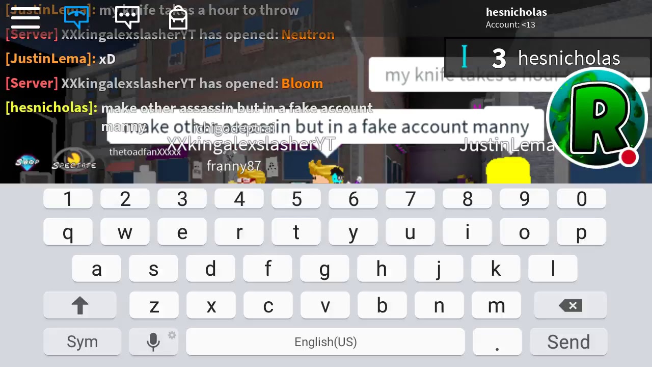 Showing all my knifes in a modded assassin (Roblox) - YouTube
