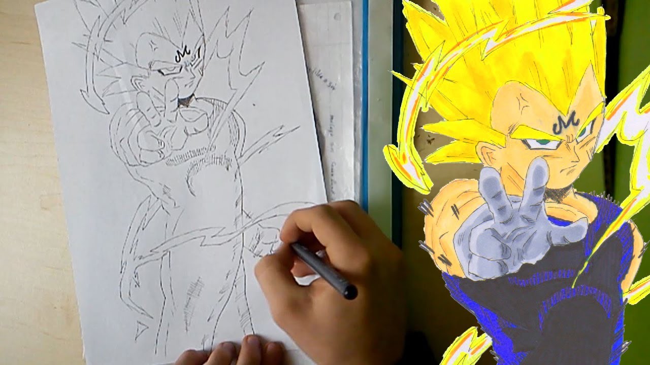 Let´s draw Majin Vegeta - YouTube