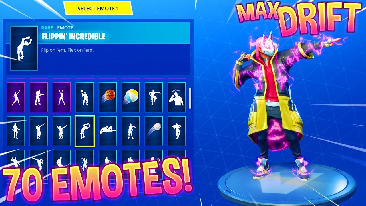 MAX LEVEL DRIFT SKIN WITH +70 FORTNITE DANCE EMOTES! - YouTube