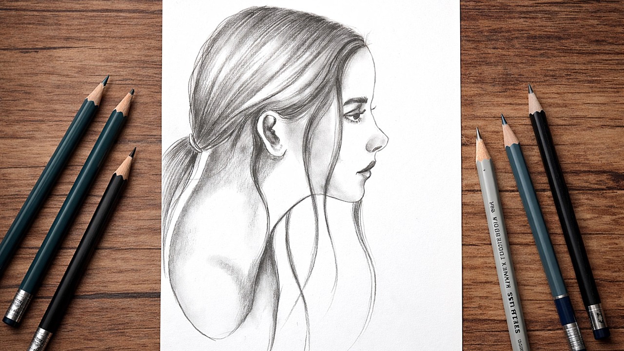 Realistic Pencil Portrait | Side View Drawing - YouTube
