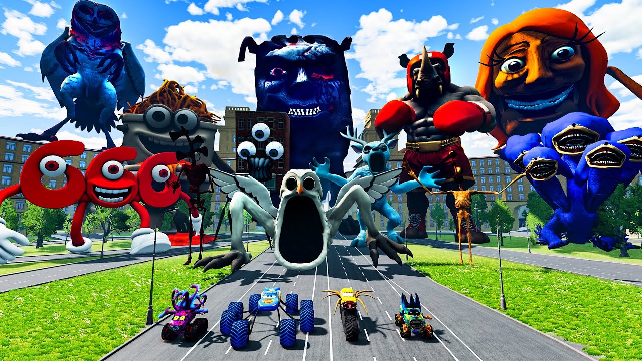 ALL MONSTERS Big & Small Cars with DRAGON SONIC HYDRA & CAR EATER ...