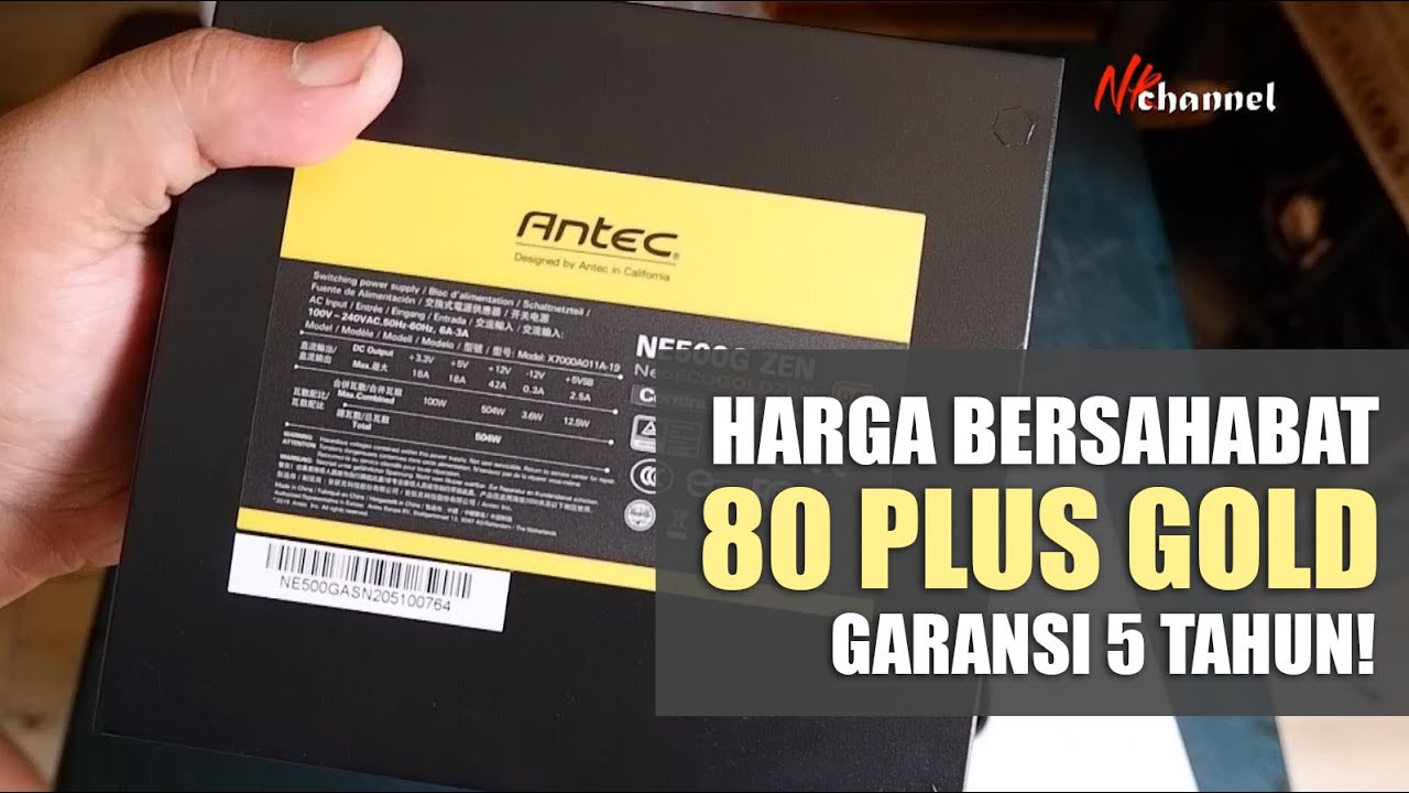 Antec NeoECO Gold Zen 500W Unboxing, psu 80+ gold murah - YouTube