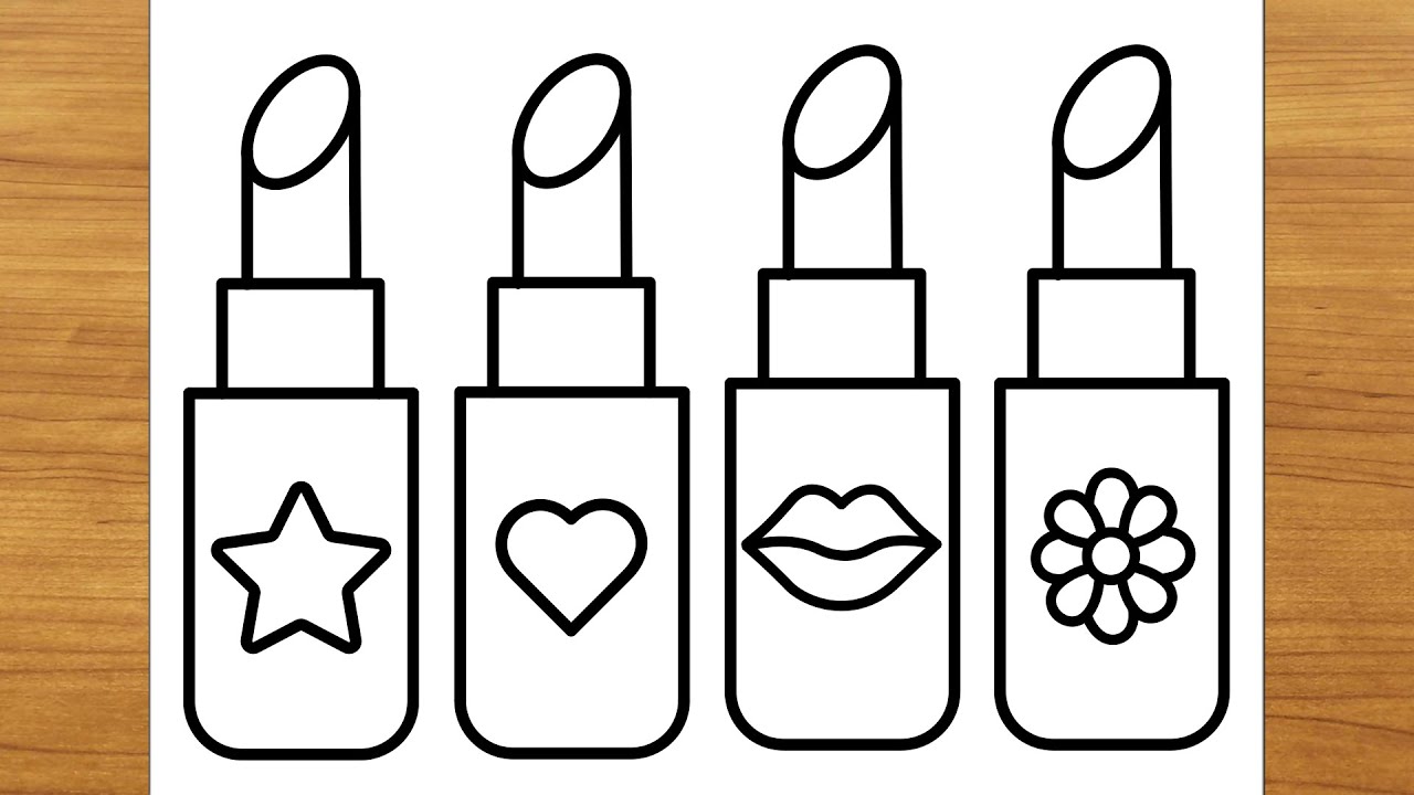 Lipstick Drawing Tutorial | How To Draw Lipstick Easy Step-by-Step ...