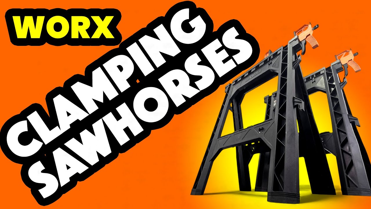 WORX Clamping Sawhorses with Bar Clamps for DIY WX065 Review - YouTube