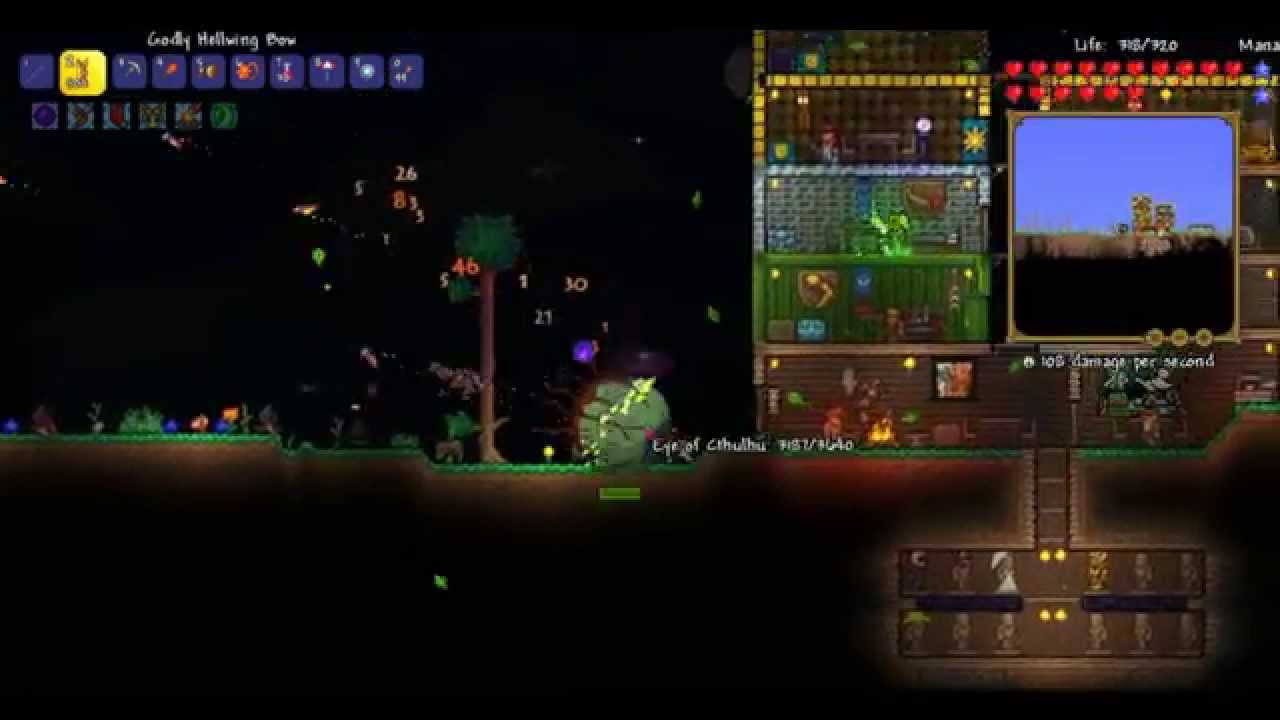 Terraria ฆ่า boss Demon eye โหมด expert - YouTube