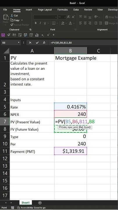 PV Function #Shorts Microsoft Excel Tutorial Time Value of Money - YouTube
