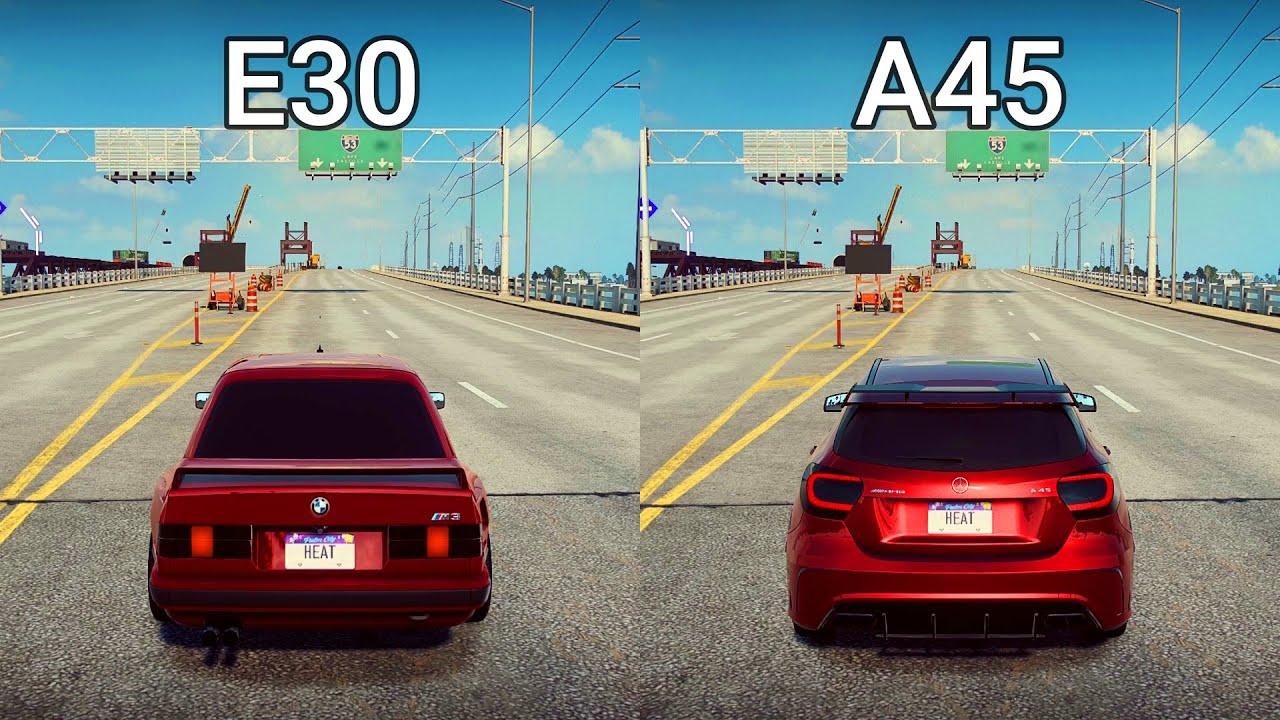 NFS Heat: BMW M3 E30 vs Mercedes-AMG A45 - Drag Race - YouTube