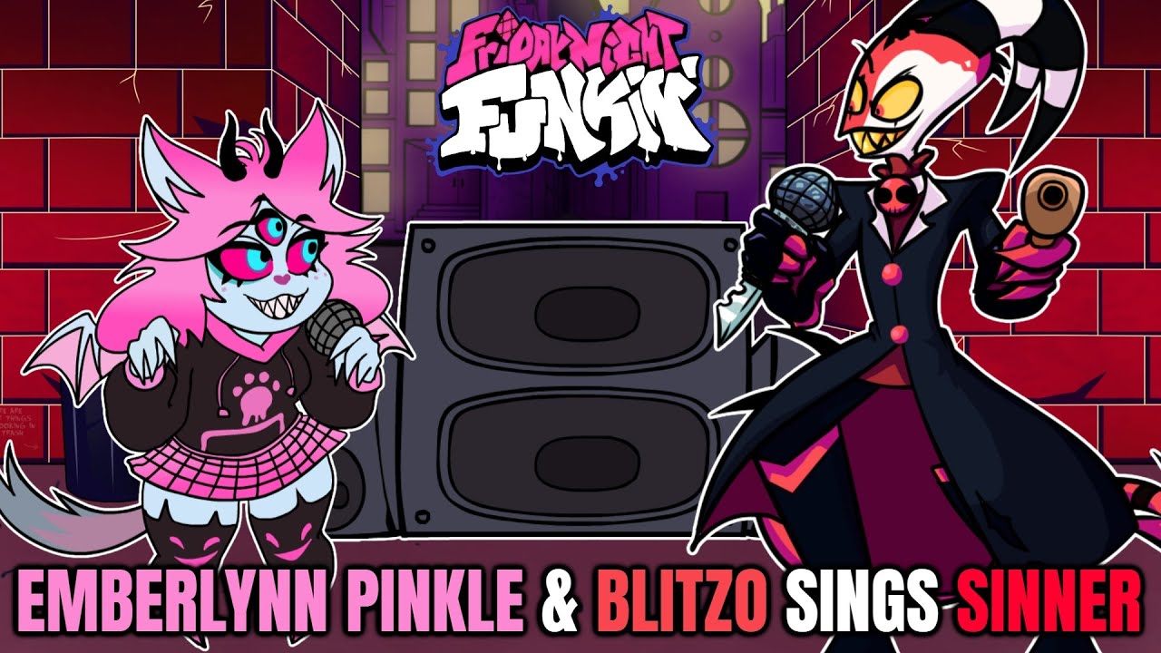 Friday Night Funkin' Emberlynn Pinkle & Blitzo Sings Sinner! - YouTube