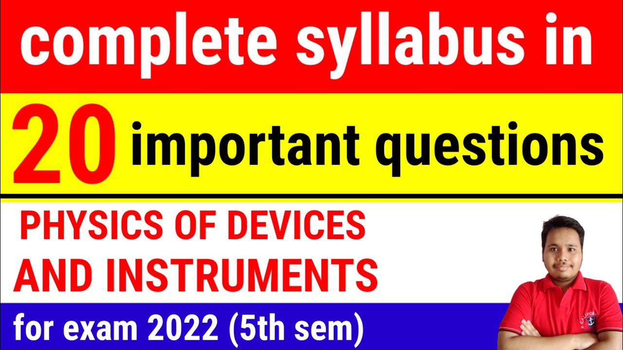 5th sem physics important questions || physics of devices and ...