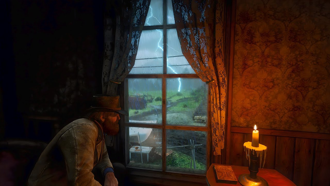 Watching The Storm Through The Window of The Hotel Grand | RDR2 ASMR ...