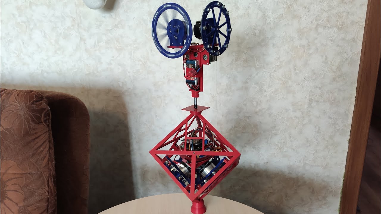 Reaction wheel balancing cube. Weight above ground - important. - YouTube