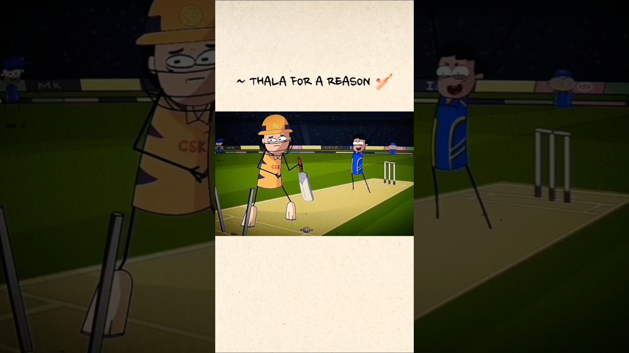 thala for a reason mi vs csk cartoon - YouTube