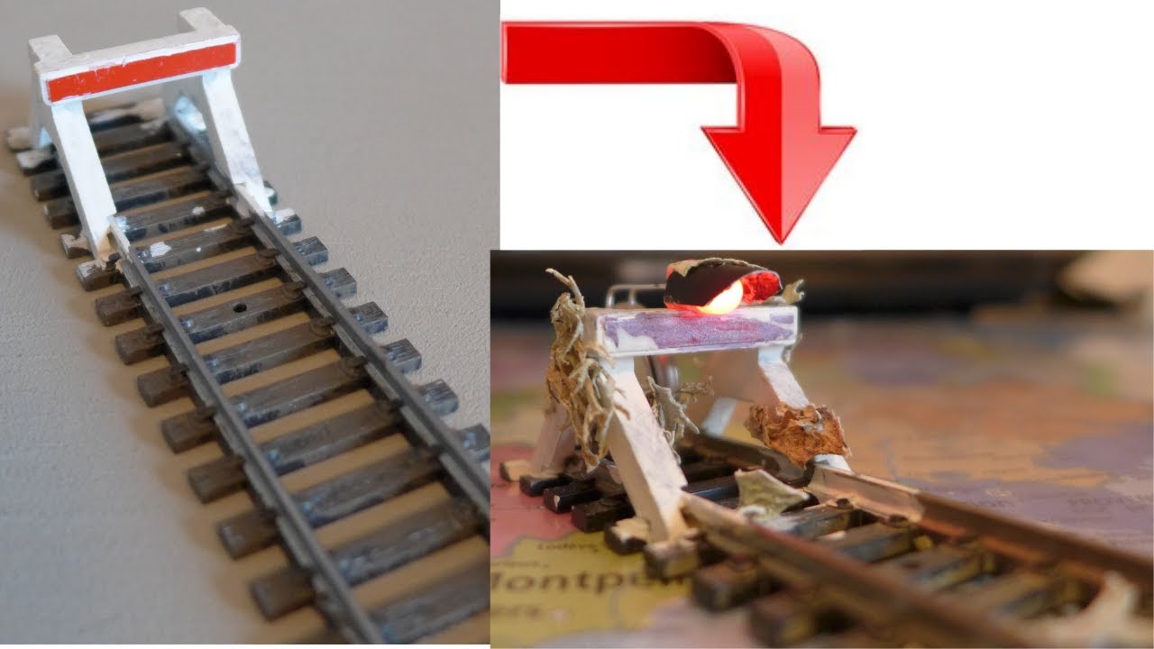 Comment transformer et décorer un rail butoir HO très facilement ...