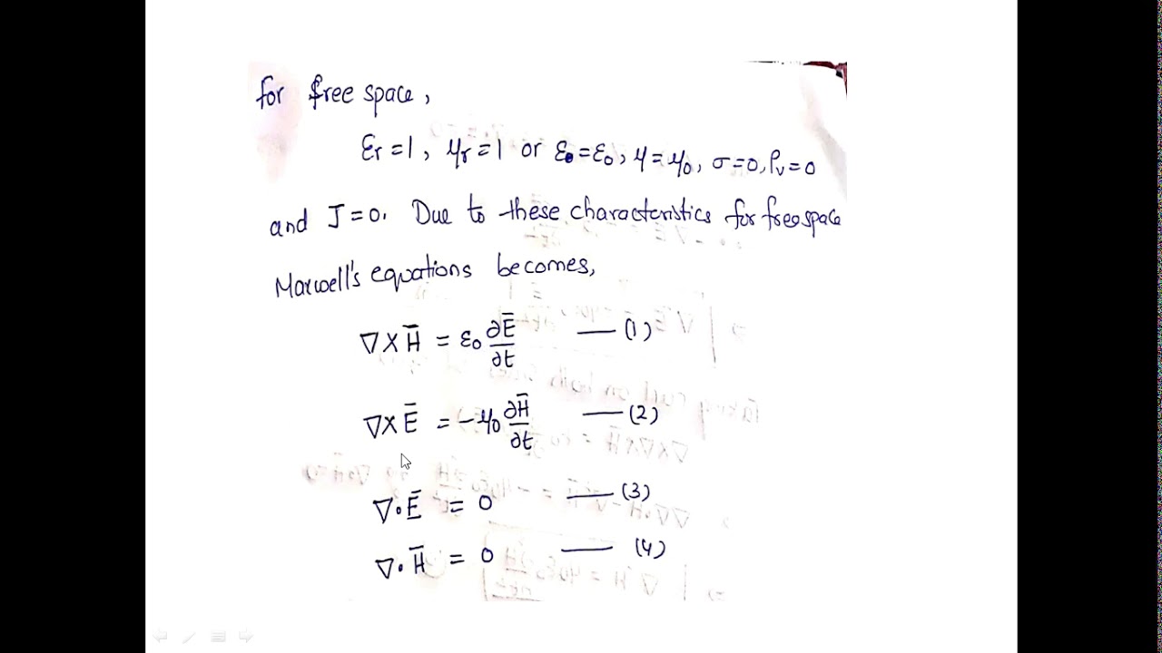 3 1 wave Equation in free space - YouTube
