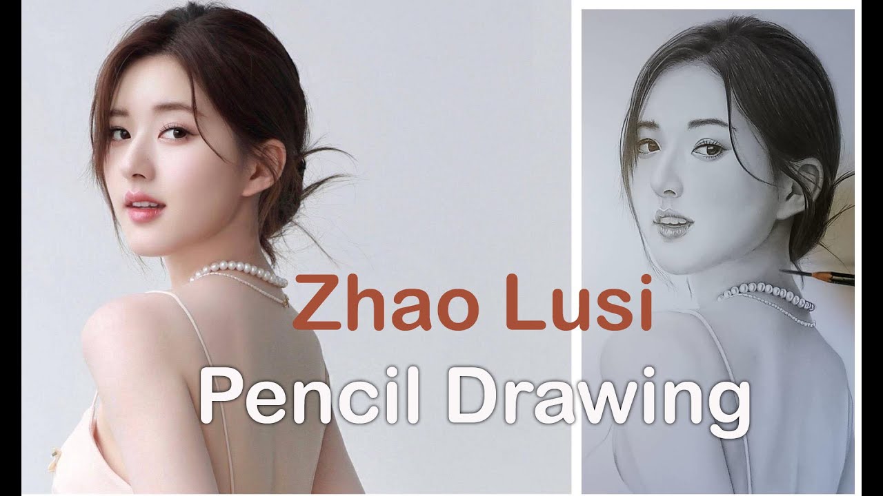 Zhao Lusi Pencil Drawing - YouTube