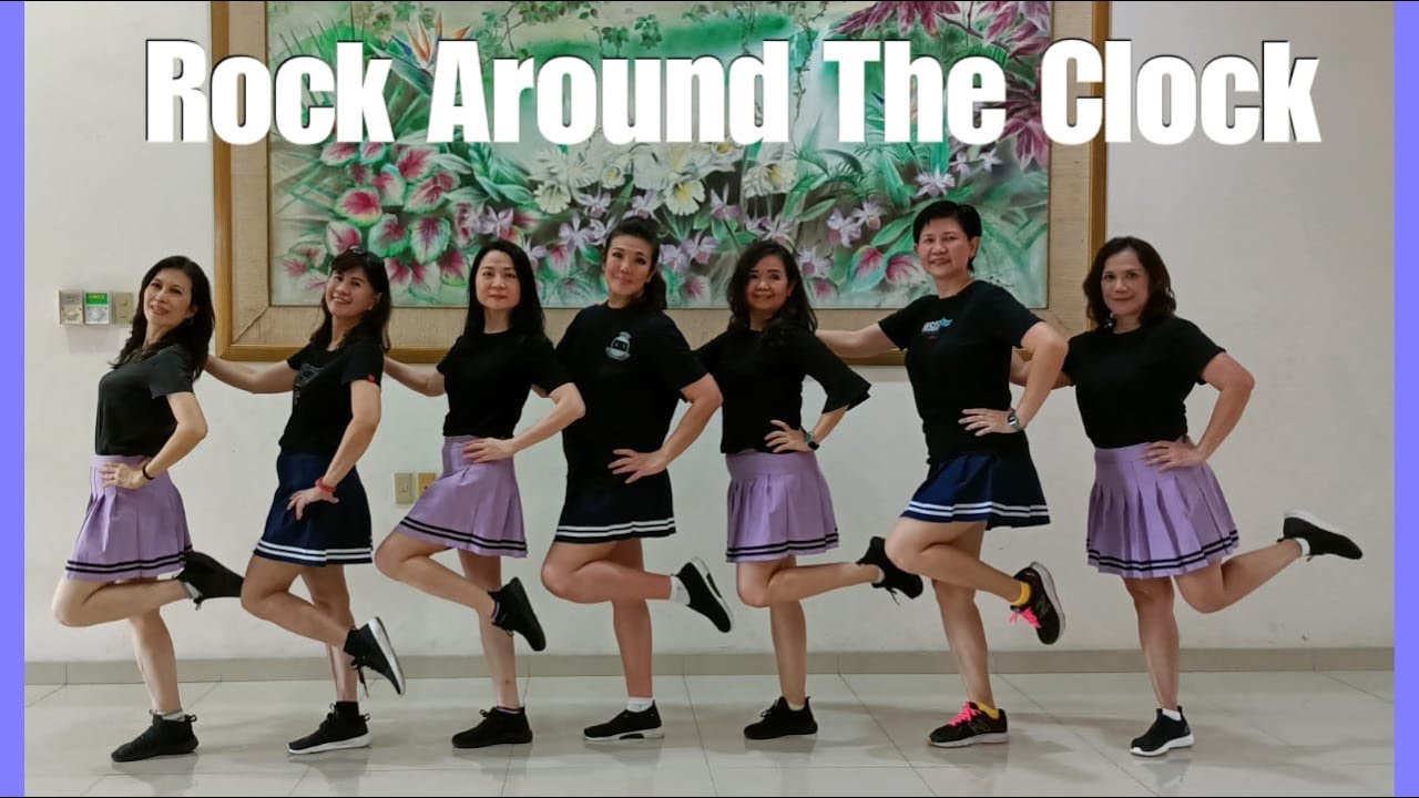 Rock Around The Clock Line Dance (demo & count) - YouTube