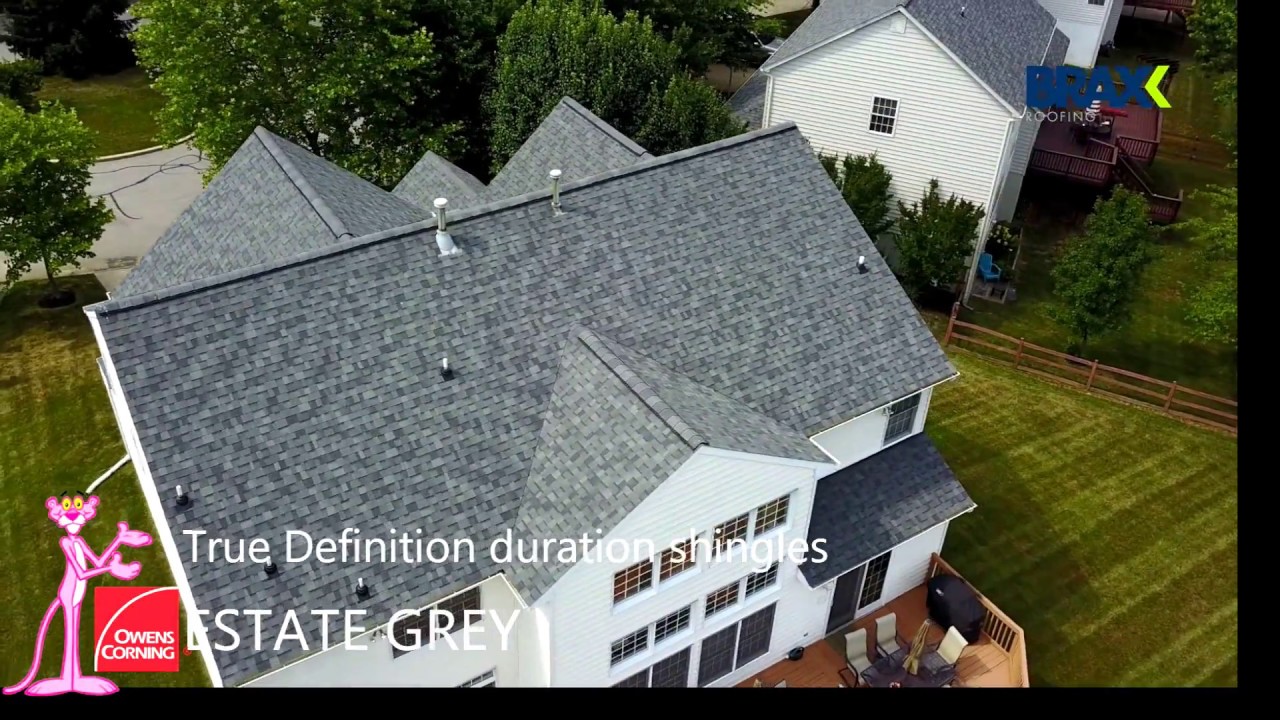 Owens corning Duration shingles - EstateGrey - YouTube