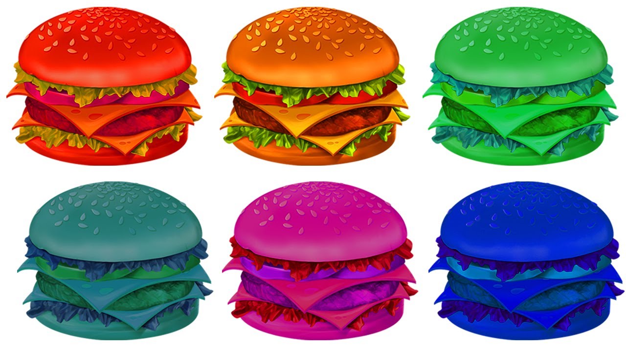 Learn Colors With Hamburgers For Chidren Learning Color Burgers For ...