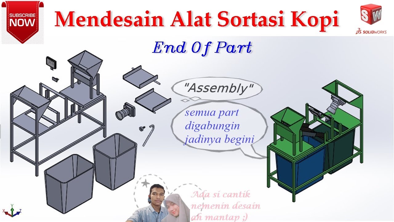 Finishing Tutorial Solidworks Mendesain Alat Sortasi Kopi Assembly all ...