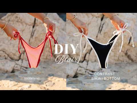 Blair Contrast Triangle Bikini Bottoms | DIY Brazilian Bikini Bottom Sewing Tutorial for Beginners