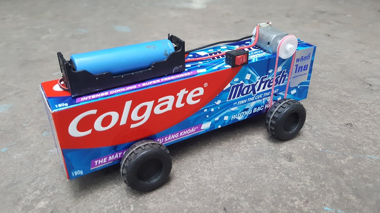 How To Make A Toy Car From Colgate Box At home | Awesome Ideas - YouTube