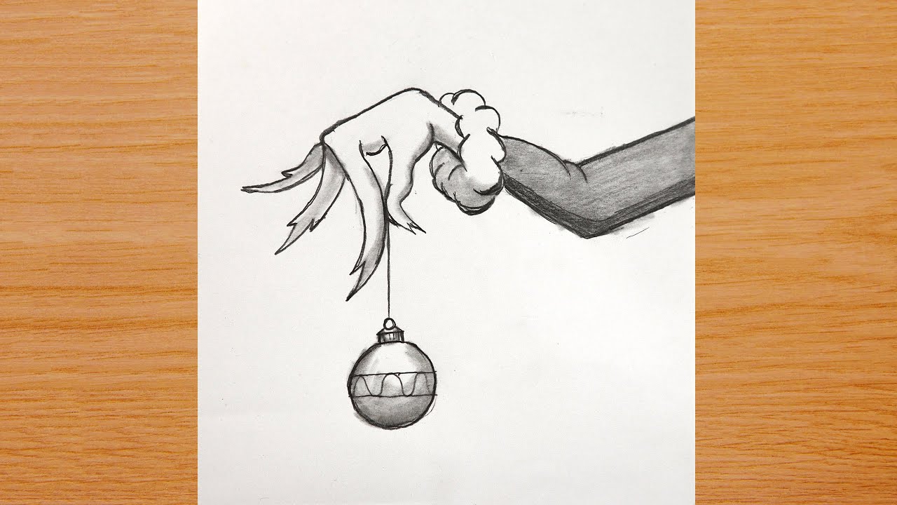 How to draw Grinch hand easy || grinch hand pencil drawing - YouTube
