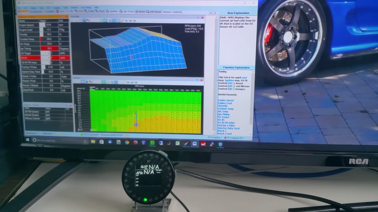 Perfect Tuning Universal Gauge for AEM ecu - YouTube