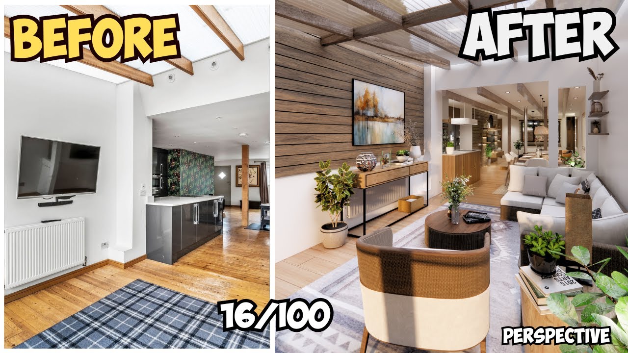 How We Transformed This Bare Space into a Cozy Modern Rustic Home - YouTube
