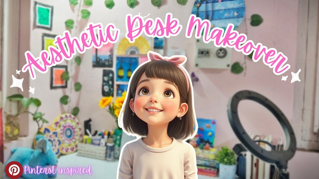 Cute 🎀Aesthetic Desk Makeover | Our Art 🎨studio setup | Pinteresty ...