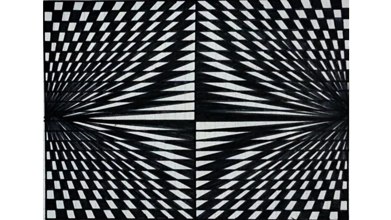 OP Art -- How to draw optical illusion art || Geometric art step by ...