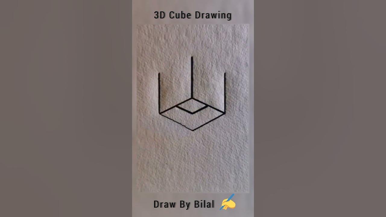 How to draw 3D Cube easy drawing step by step ️ #shorts - YouTube