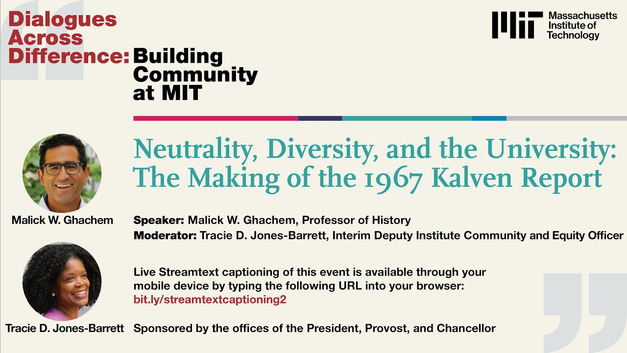 Dialogues Across Difference: Building Community at MIT, Malick Ghachem ...